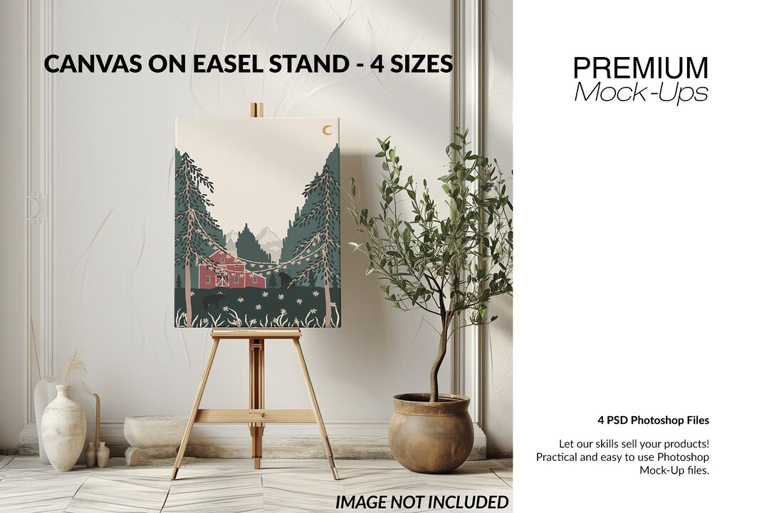 DIGITAL Photoshop Canvas on Easel | Photoshop Easel With Canvas ...