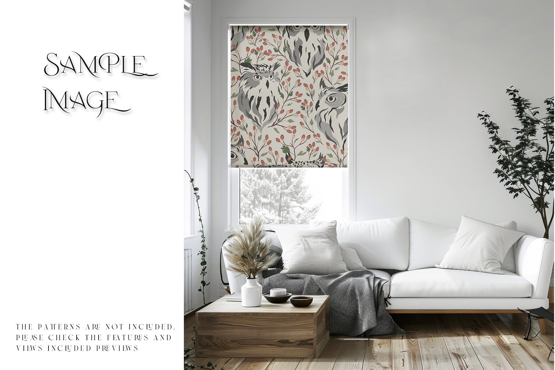 Bedroom Roll Blinds Mockup | Roll Blinds Template | Digital Roll Blinds ...