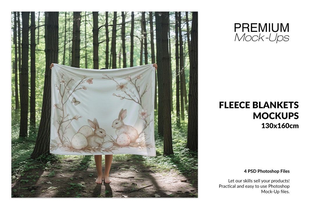 Fleece Blanket Mockup | Photoshop Fleece Blanket | Digital Fleece ...
