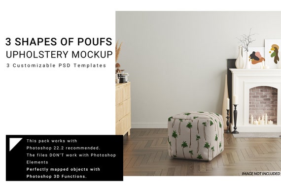 Pouf Mockup / Digital Pouf Mockup / 3 Shapes of Pouf Template - Etsy