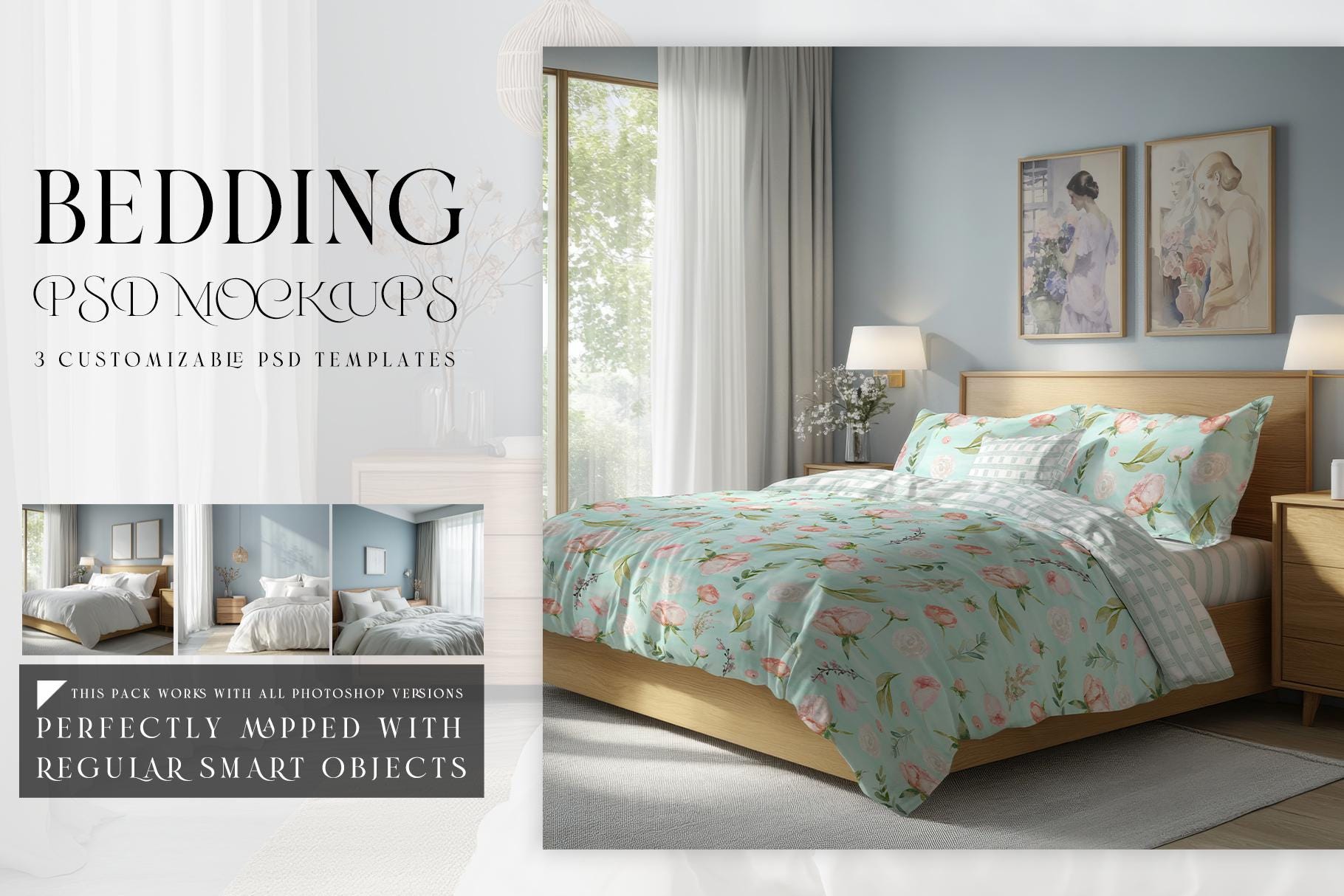 Bedding Mockups Set | Bedding Mockups | Photoshop Beddings | Bedding ...