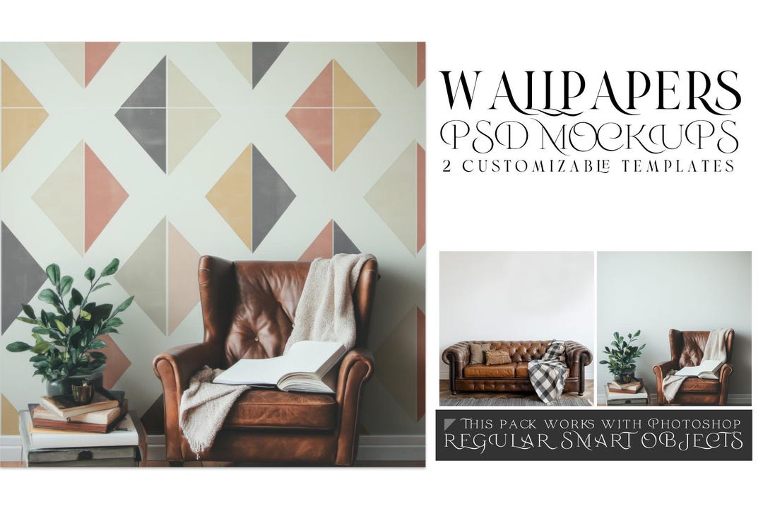 Wall Mockup | Photoshop Wallpaper Mockups | Custom Walls | Blank Wall ...