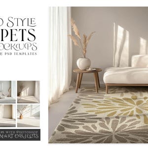 Rugs Mockup | Carpet Templates | Living Room Carpets Template| Rugs ...