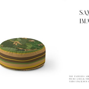 Pouf Mockup / Digital Pouf Mockup / 3 Shapes of Pouf Template / Digital ...