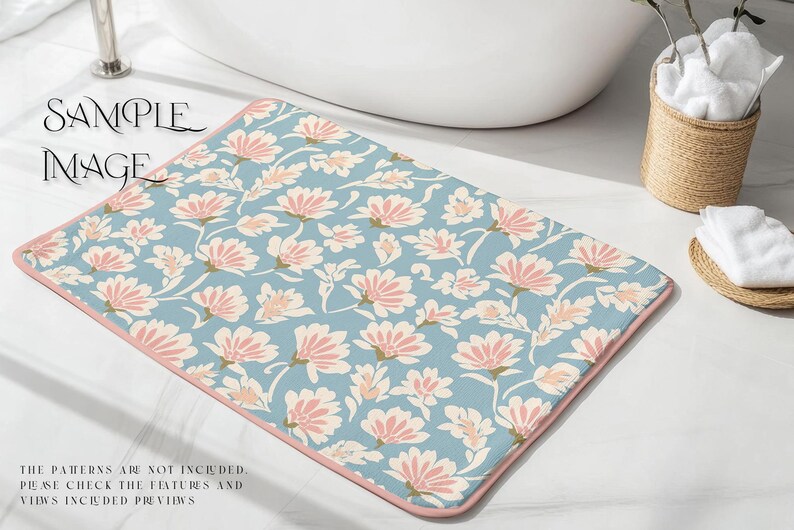 Bath Mat Mockup | Photoshop Bath Mat Mockups | Custom Bath Mat | Blank ...