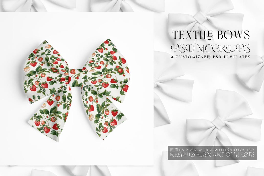 Bow Mockups | Photoshop Bows | Bow Template | Decorative Bow Mockups ...