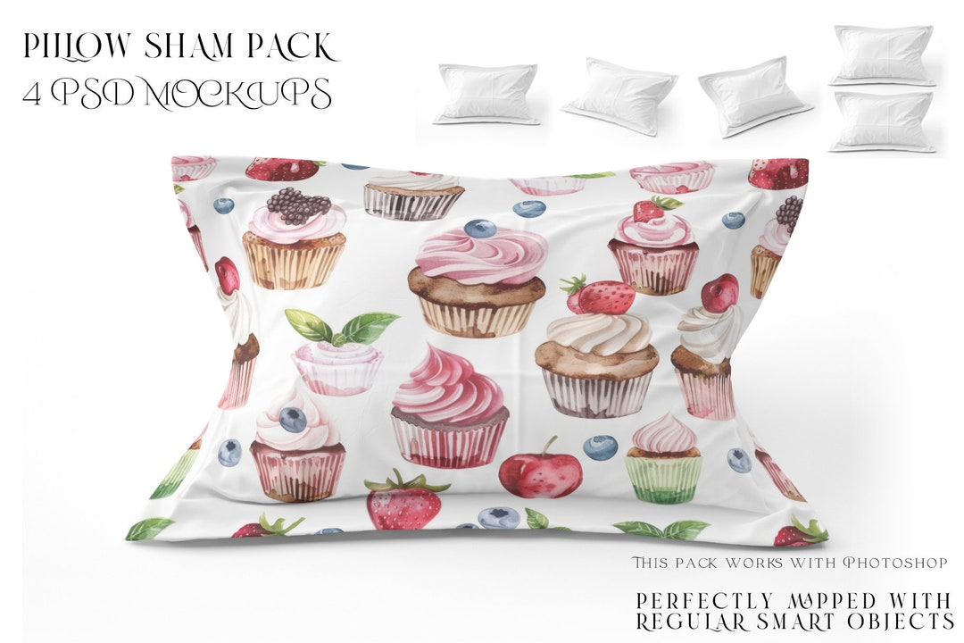 Bedding Pillow Mockup Set | Photoshop Pillow Sham Mockups | Custom ...