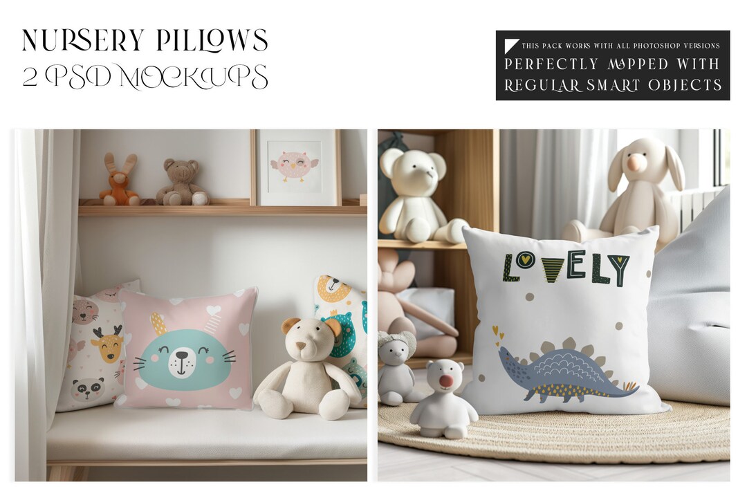 Nursery Pillow Mockup | Photoshop Pillow | Digital Pillow | Digital ...
