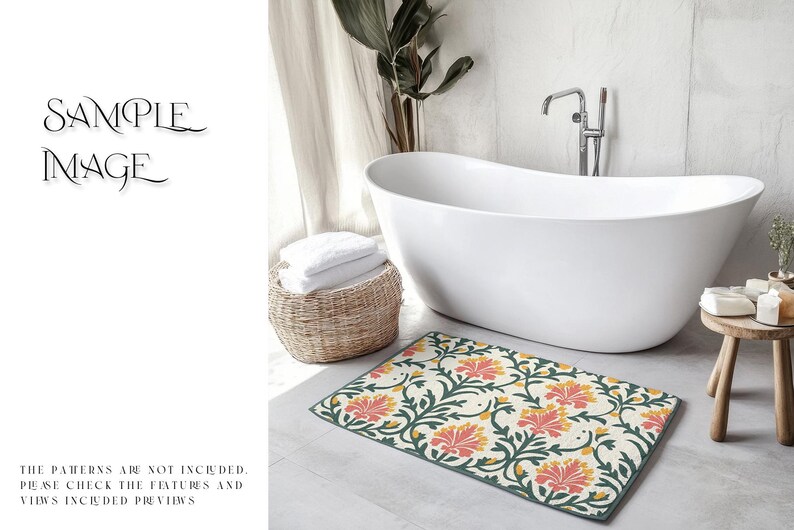 Bath Mat Mockup | Photoshop Bath Mat Mockups | Custom Bath Mat | Blank ...