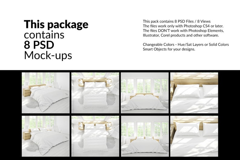 Bedding Mockups Set | Bedding Mockups | Photoshop Beddings | Bedding ...