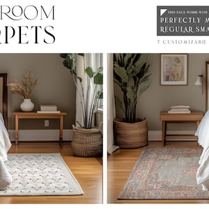 Bedroom Rugs Mockup | Carpet Templates | Bedroom Carpets Templates ...