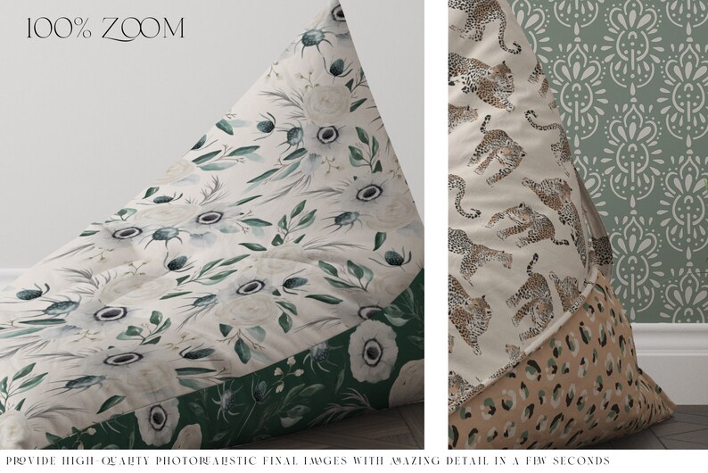 Triangle Bean Bag Chair Mockup / Digital Triangle Bean Bag Chair Mockup ...