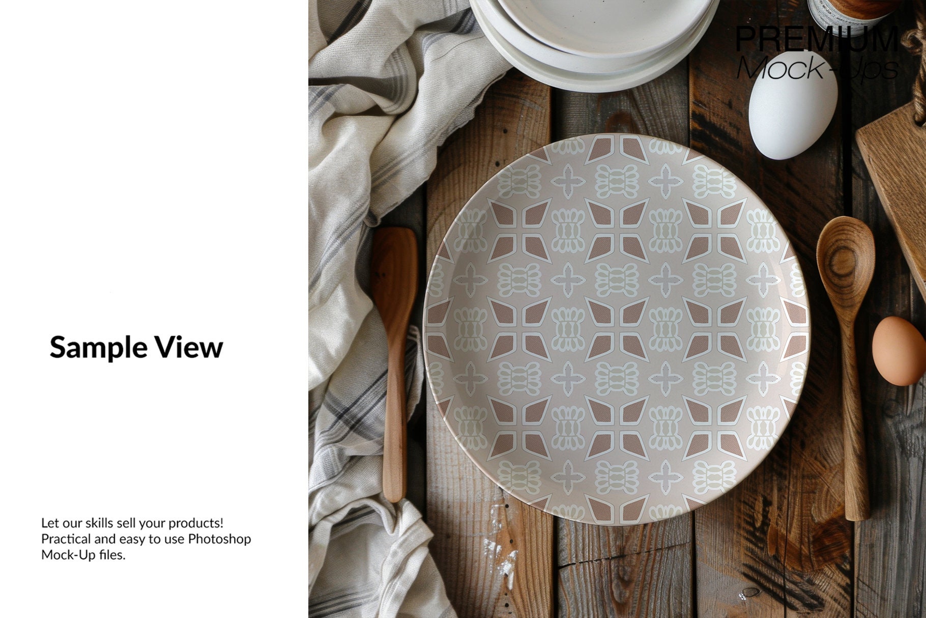Plate Mockups | Ceramic Dish Mockup | Photoshop Porcelain Plate ...