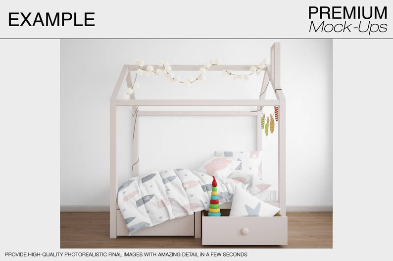 Kids Bedding Mockup Set | Photoshop Template (digital Download) - Etsy