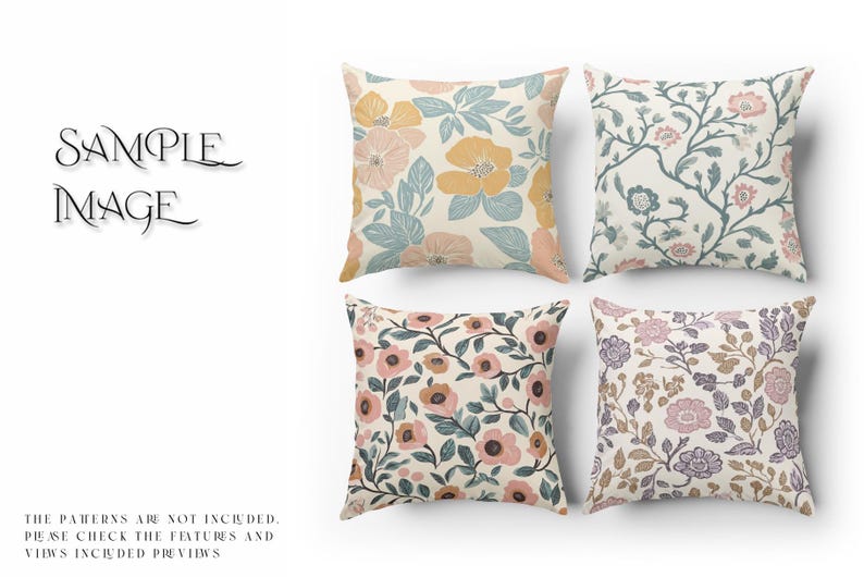 Digital Throw Pillows Mockup | Photoshop Throw Pillows Template | Throw ...