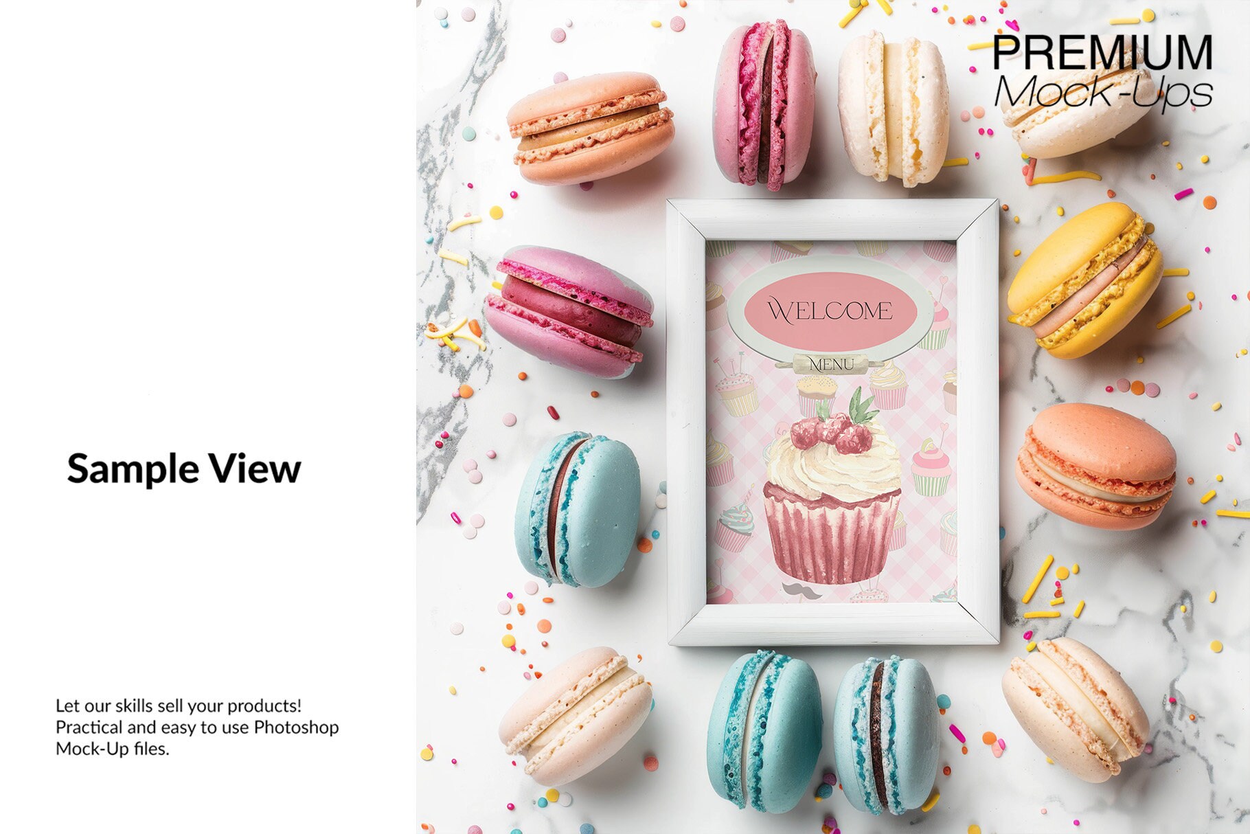 Frames and Macarons Mockup | French Macarons & Frames Mockups ...