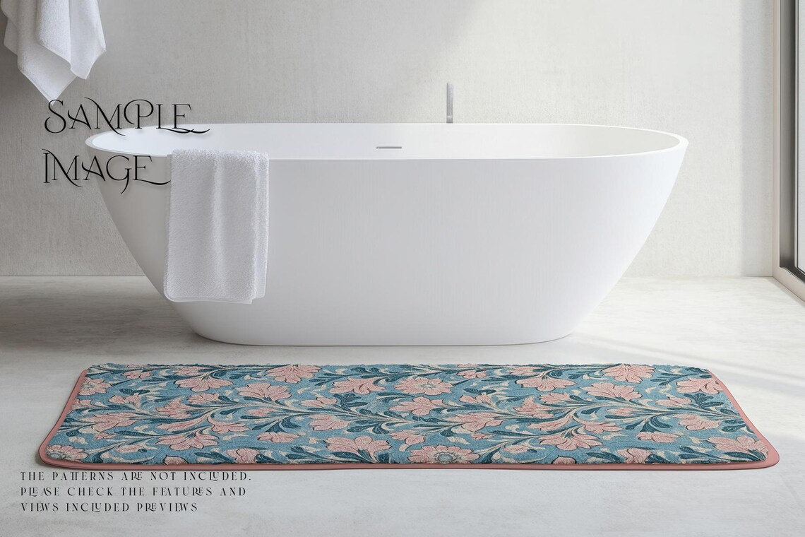 Bath Mat Mockup | Photoshop Bath Mat Mockups | Custom Bath Mat | Blank ...