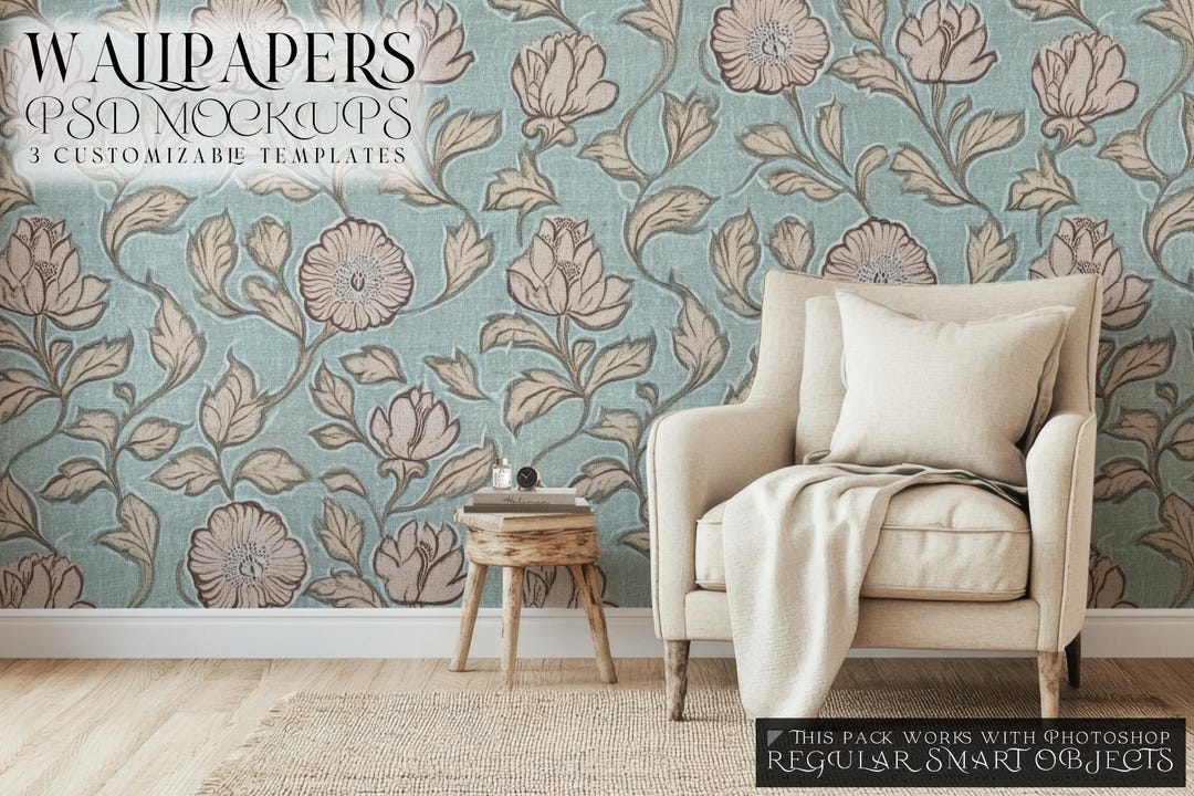Wall Mockup | Photoshop Wallpaper Mockups | Custom Walls | Blank Wall ...