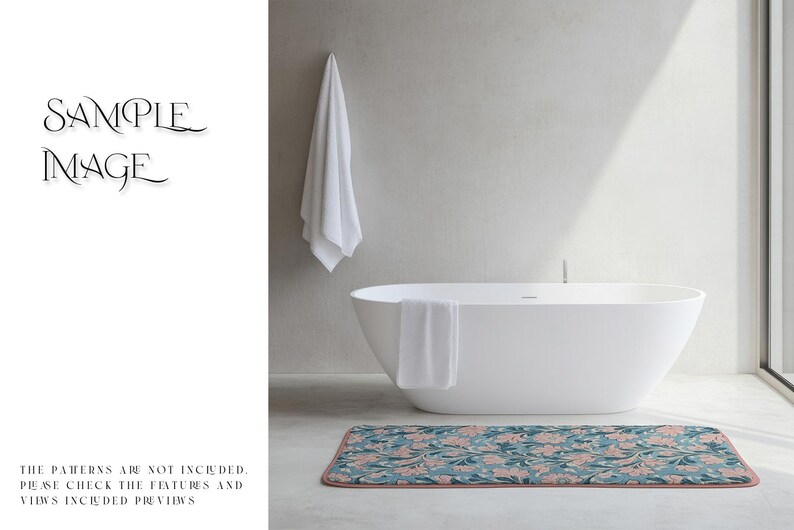 Bath Mat Mockup | Photoshop Bath Mat Mockups | Custom Bath Mat | Blank ...