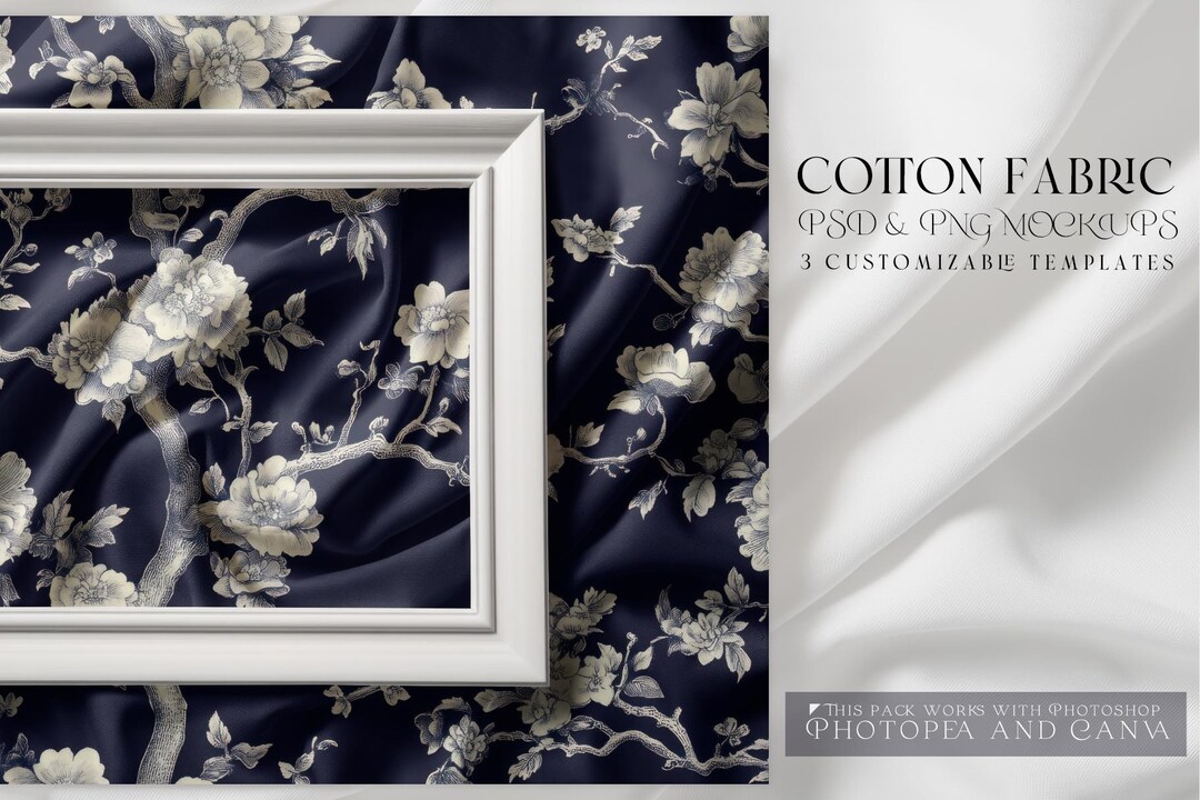 Fabric Mockup | Digital Fabric Template | Digital Cotton Cloth Mockup ...