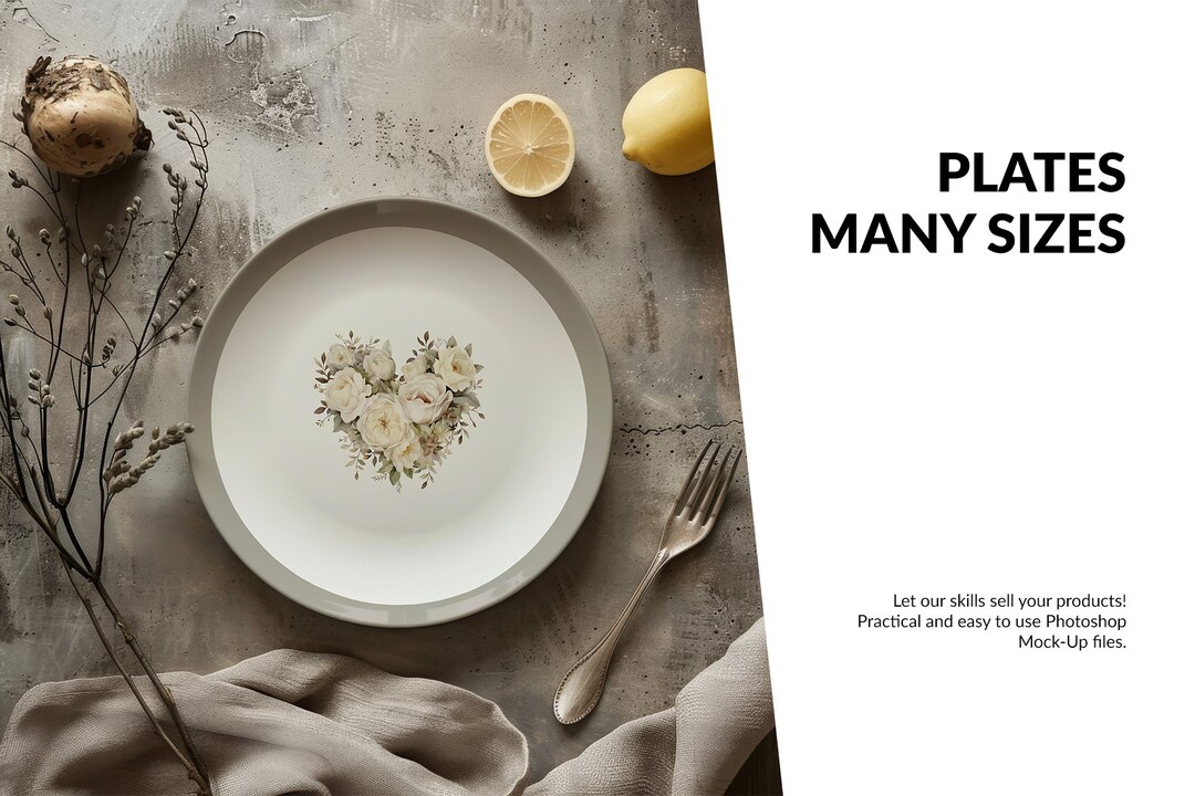 Plate Mockups | Ceramic Dish Mockup | Photoshop Porcelain Plate ...