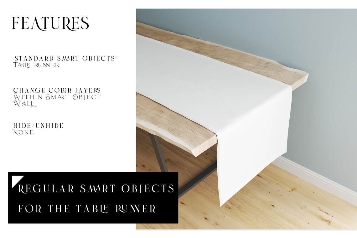Table Runner Mockup | Table Runner Template | Table Textile | Photoshop ...
