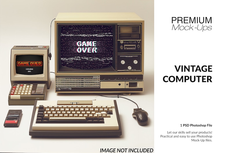 Vintage Computer Mockup | Photoshop Vintage Computer | Digital Vintage ...