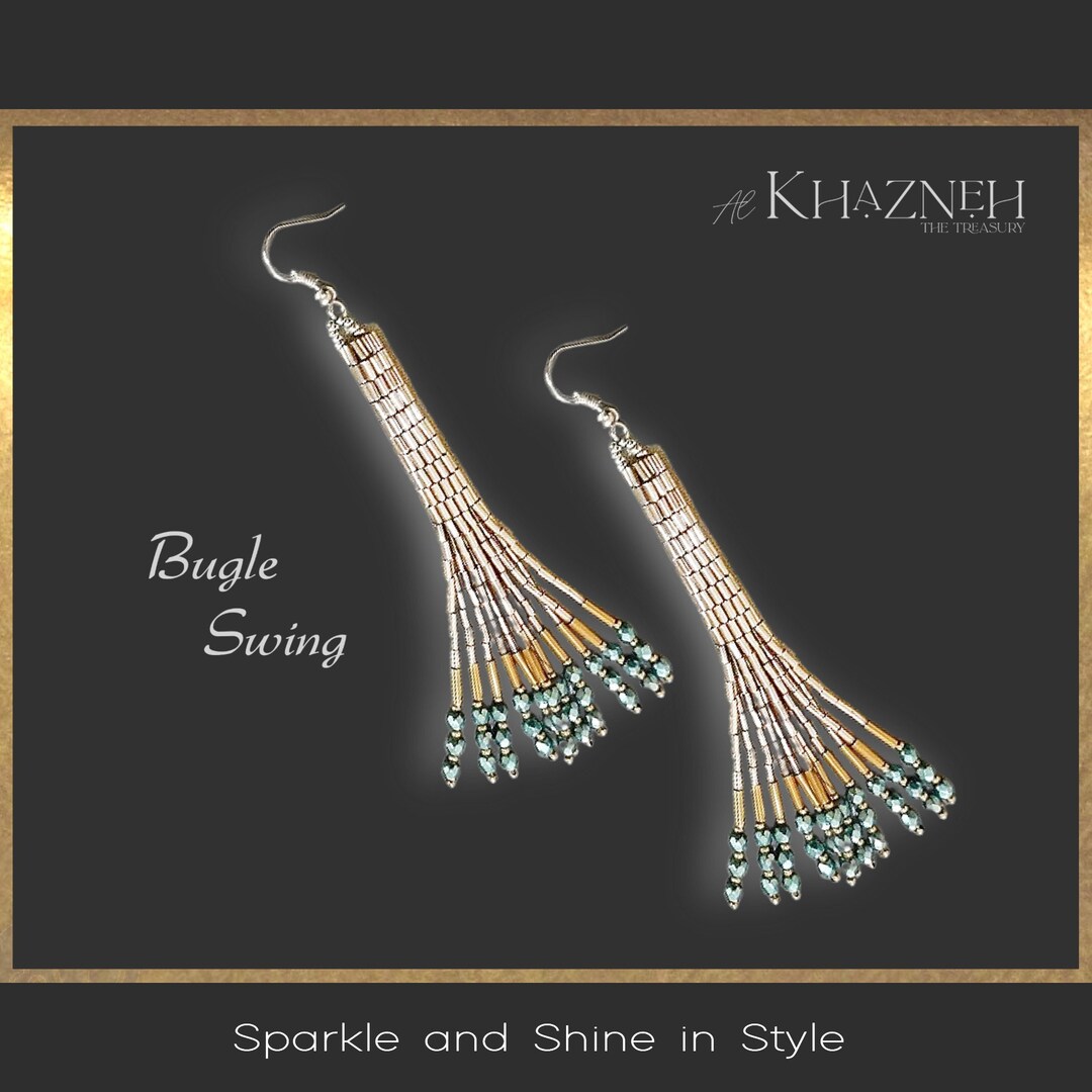 Brick Stitch & Fringe Earring Pattern "bugle Swing" - Etsy