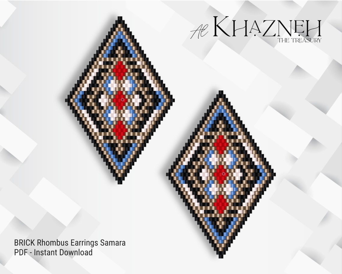 BRICK STITCH Earrings Pattern samara - Etsy