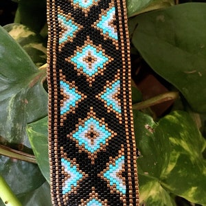 Turqoise Peyote Bracelet Pattern FARUZI - Etsy