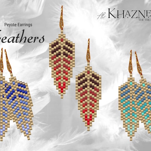 Peyote Earring Pattern feathers - Etsy