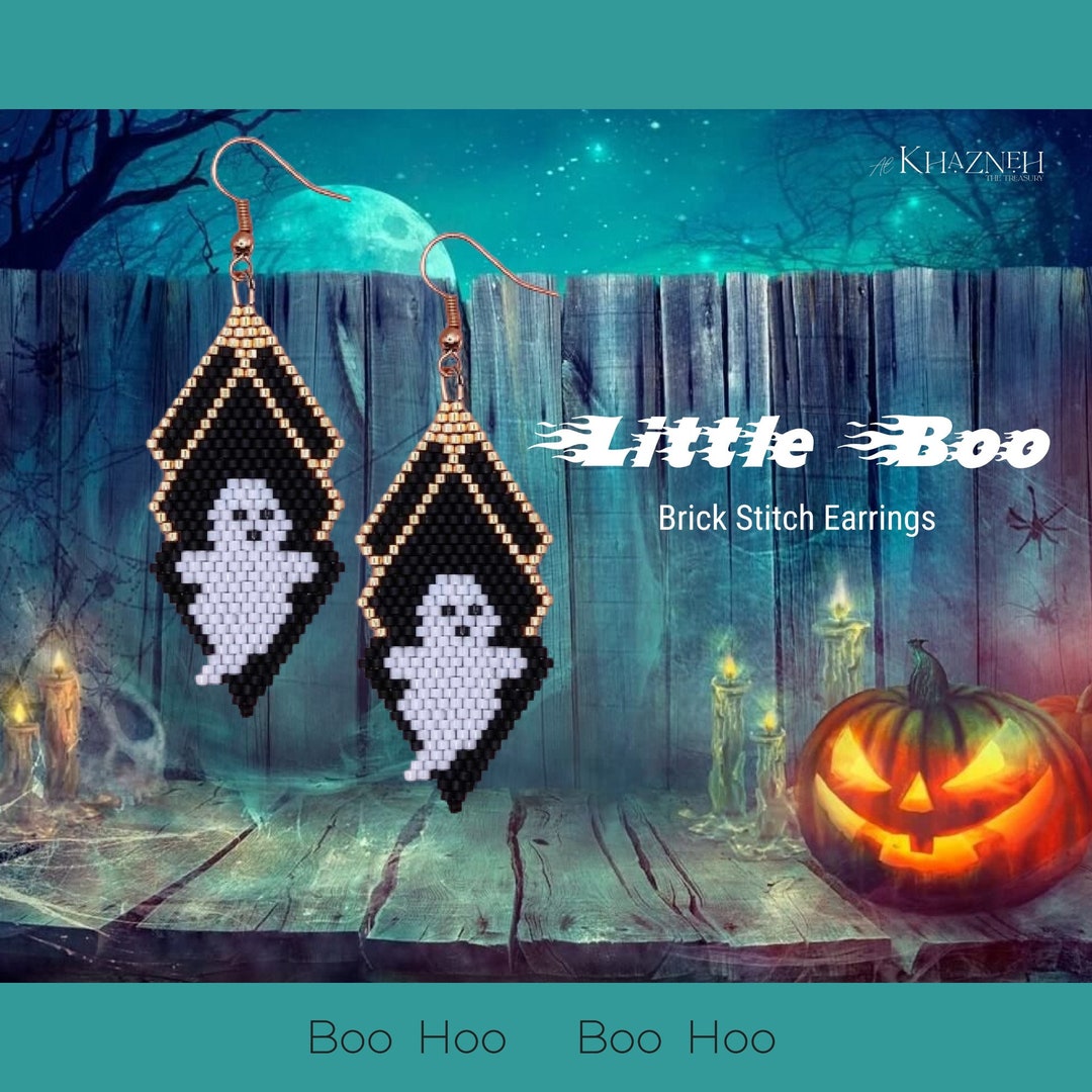 Brick Stitch Earring Pattern little Boo - Etsy