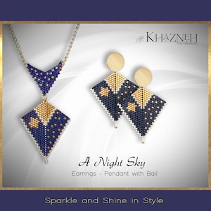 A NIGHT SKY Earrings and Pendant With Bail Pattern - Etsy