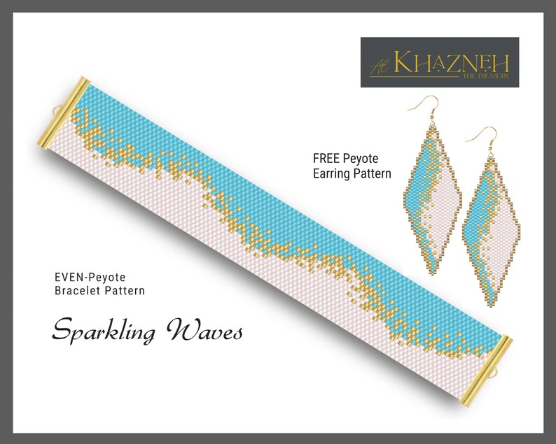 Even-peyote Bracelet Pattern sparkling Waves - Etsy