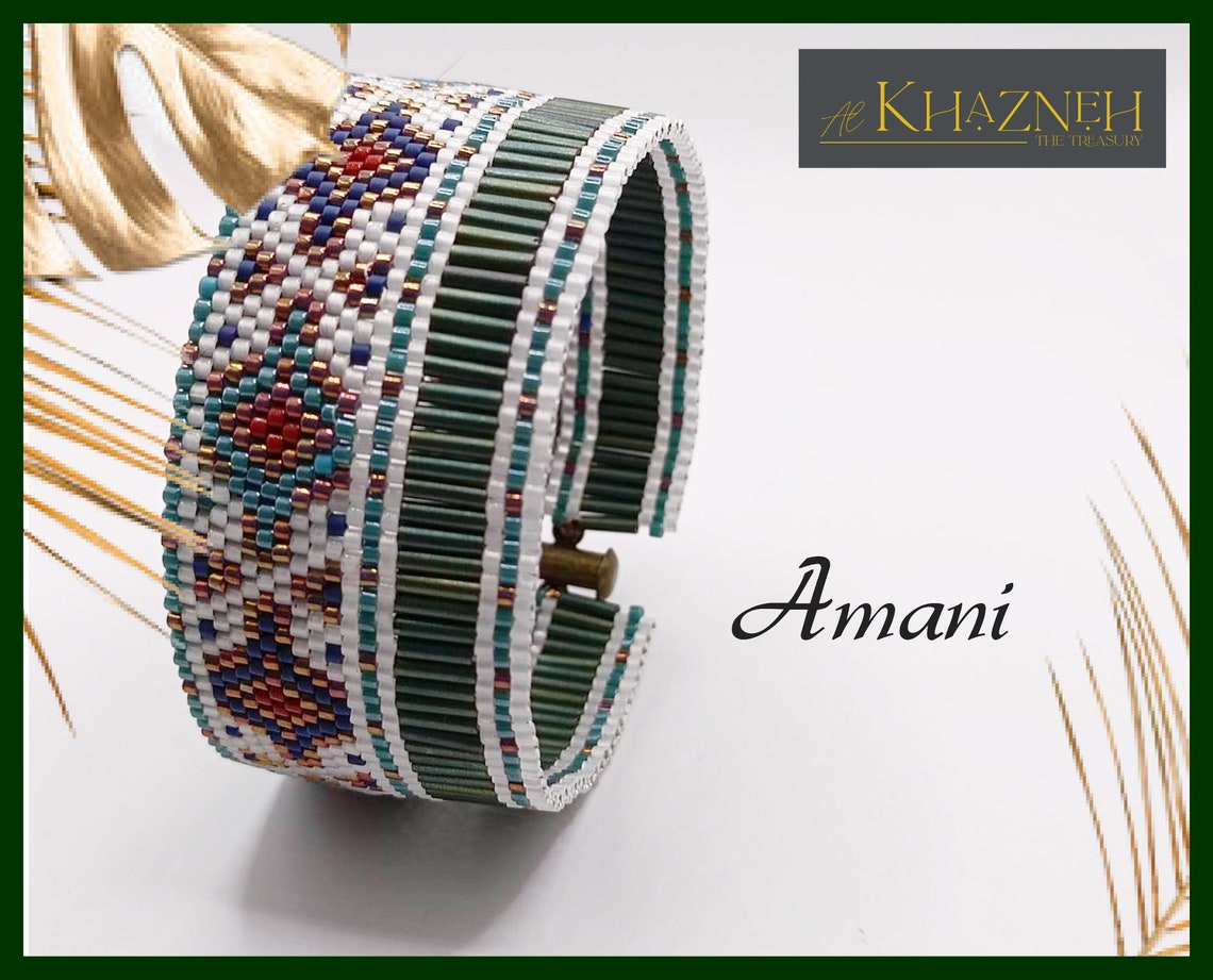 Even-peyote Bracelet Pattern With Bugles amani - Etsy
