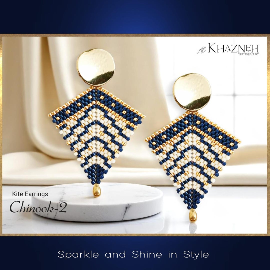 CHINOOK-2 - Peyote Stitch Kite Earrings Pattern - Etsy