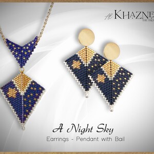 A NIGHT SKY Earrings and Pendant With Bail Pattern - Etsy