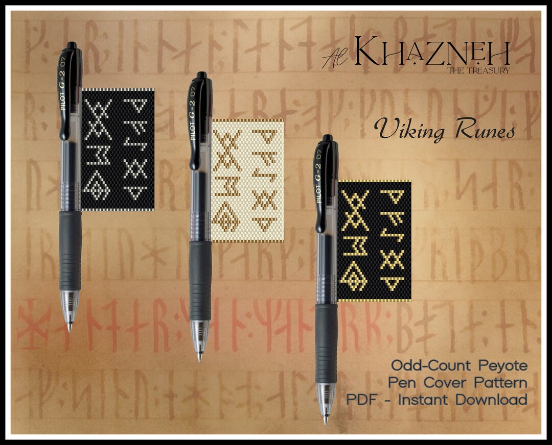 VIKING RUNES Odd Peyote Pen Cover Pattern - Etsy