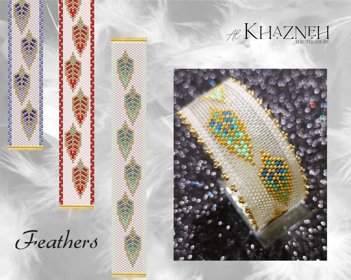 Odd Peyote Bracelet Pattern feathers - Etsy