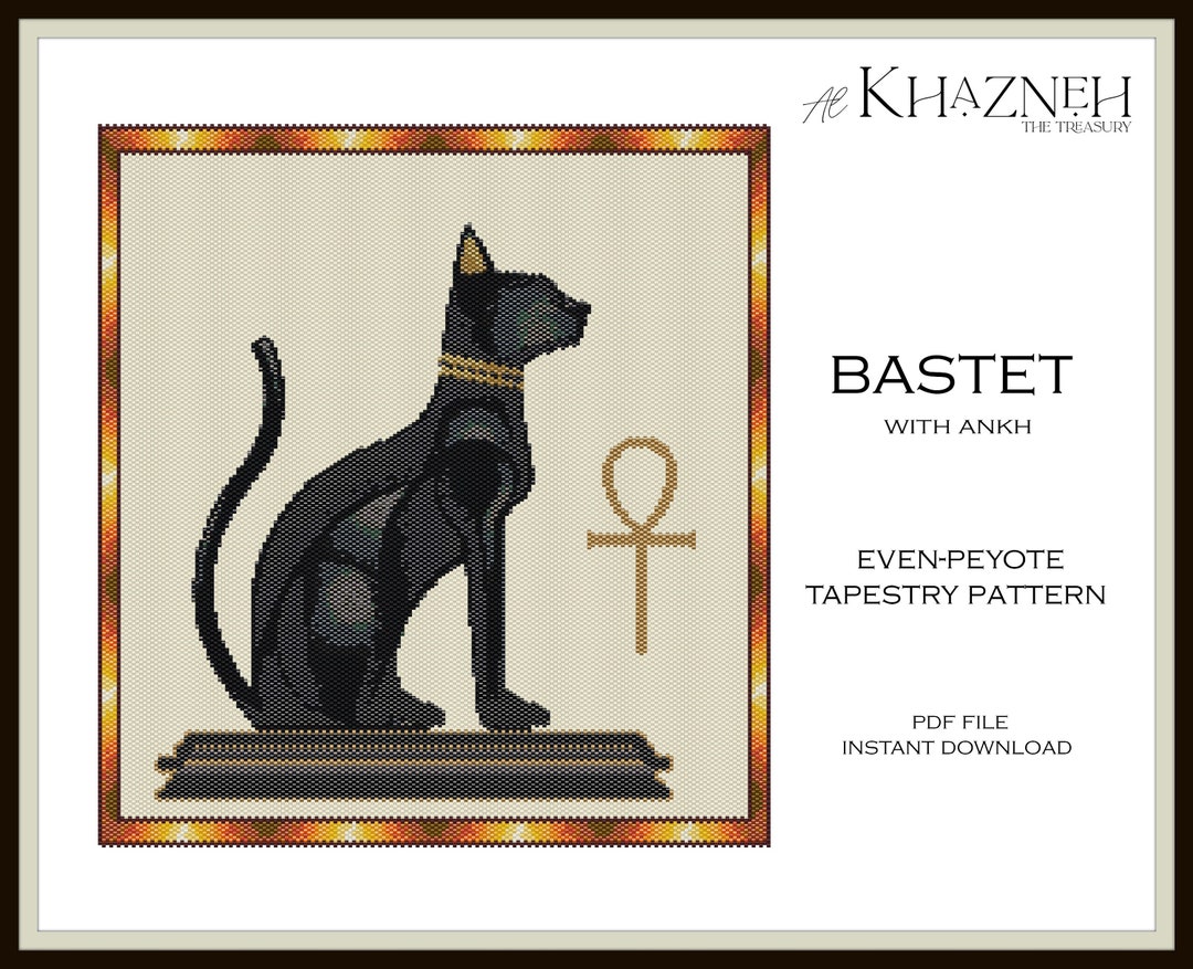Even Peyote Tapestry Pattern bastet With Ankh - Etsy