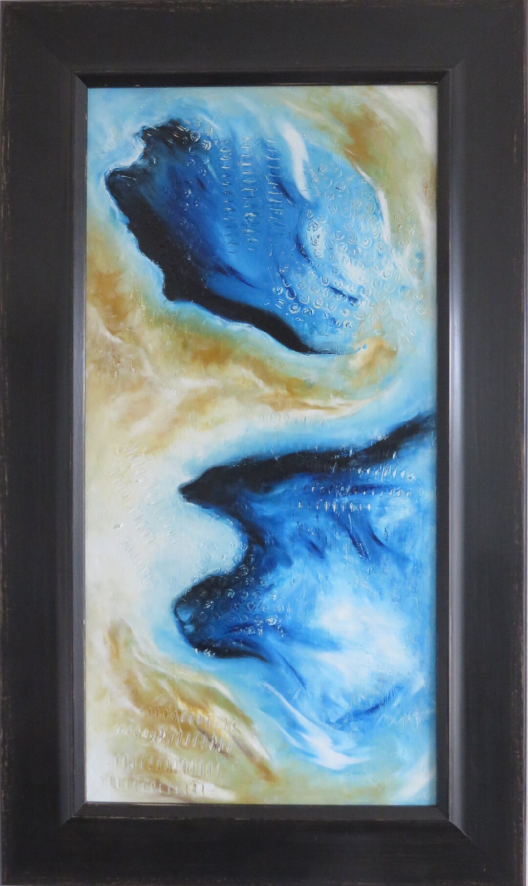 Sand & Sea Oil Painting custom Frame textured Abstract by Mary-ann ...