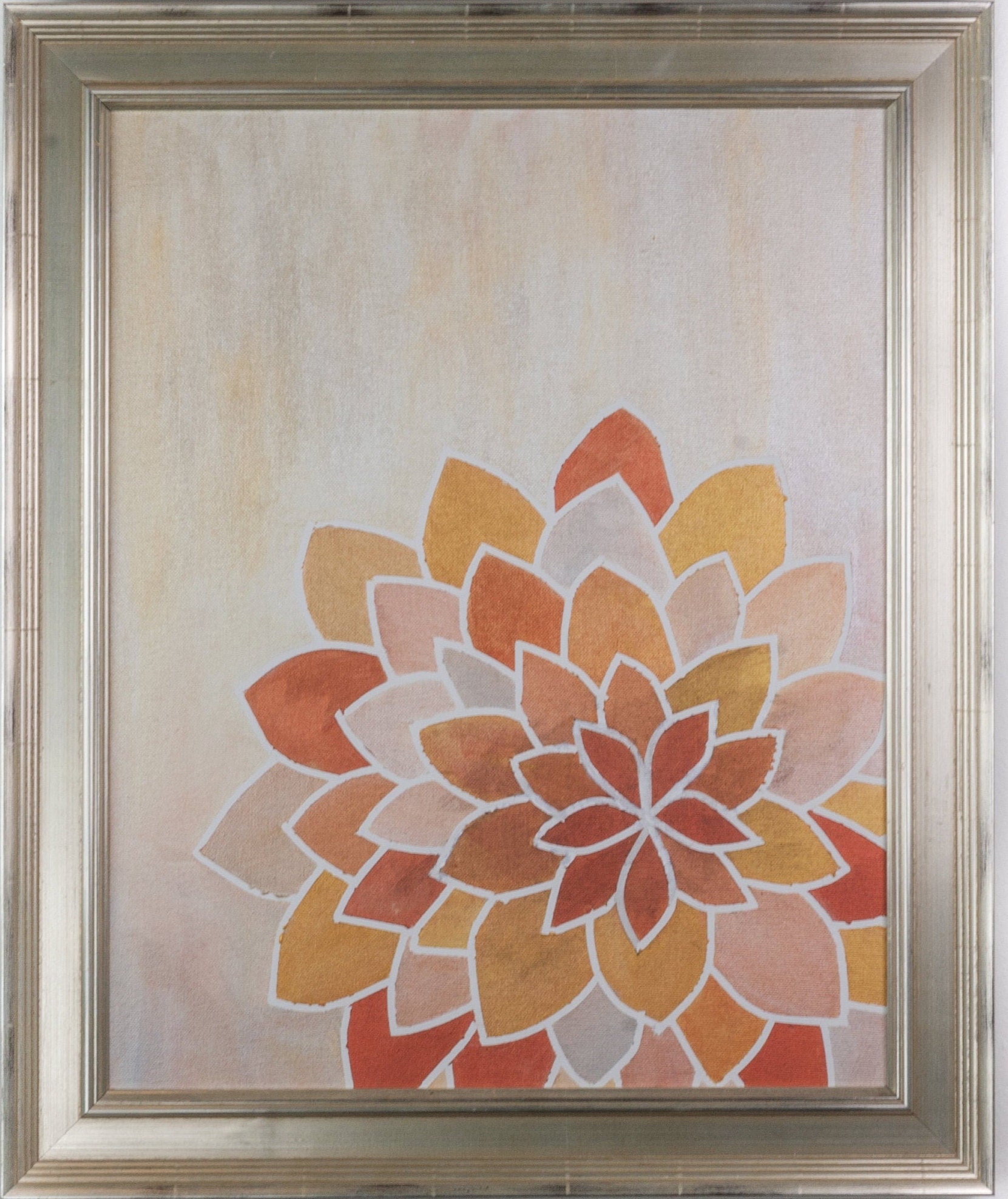 Golden Flowers Original Acrylic Abstract Custom Frame - Etsy