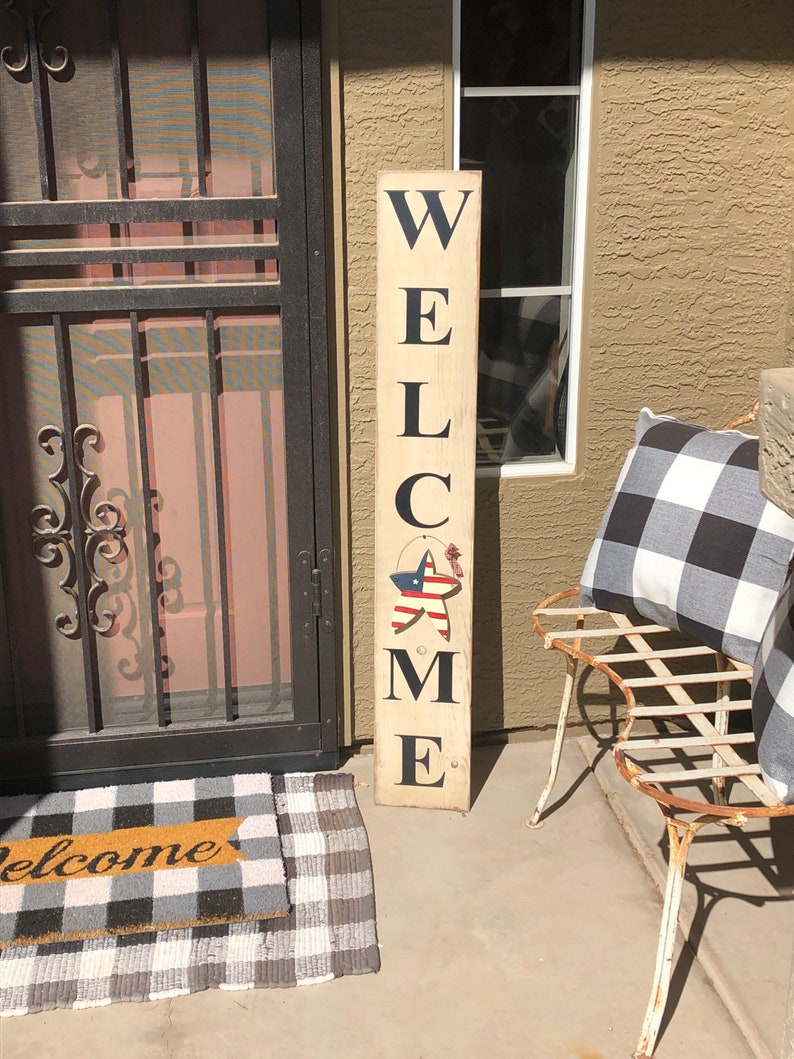 Classic Interchangeable Welcome Leaner in White | Etsy