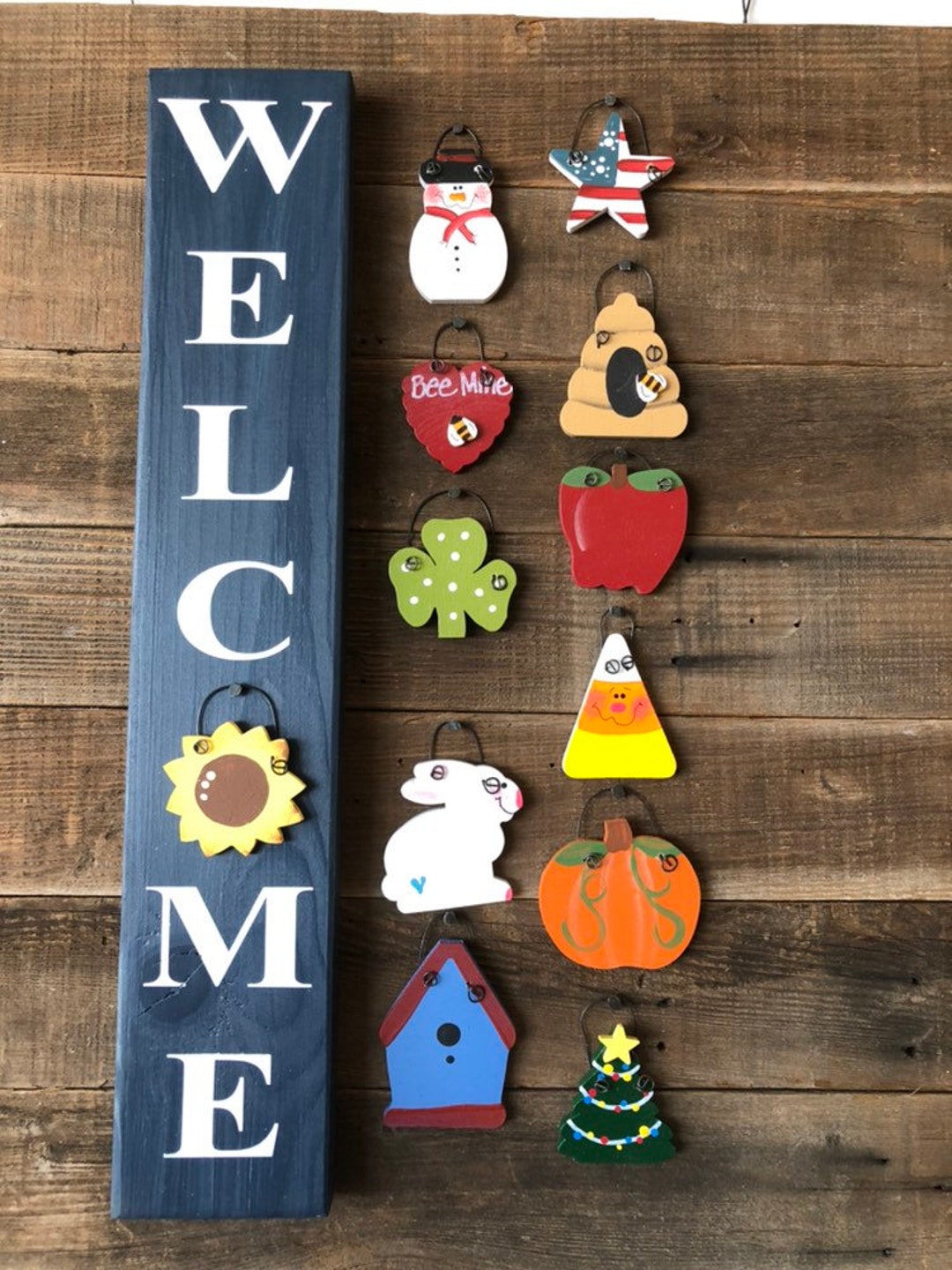 Blue Mini Welcome Vertical - Etsy