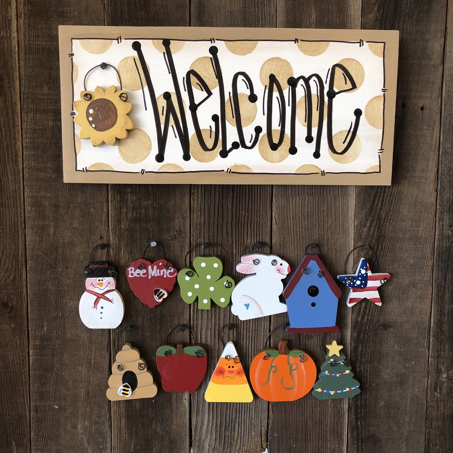 Mini Welcome Sign brown | Etsy