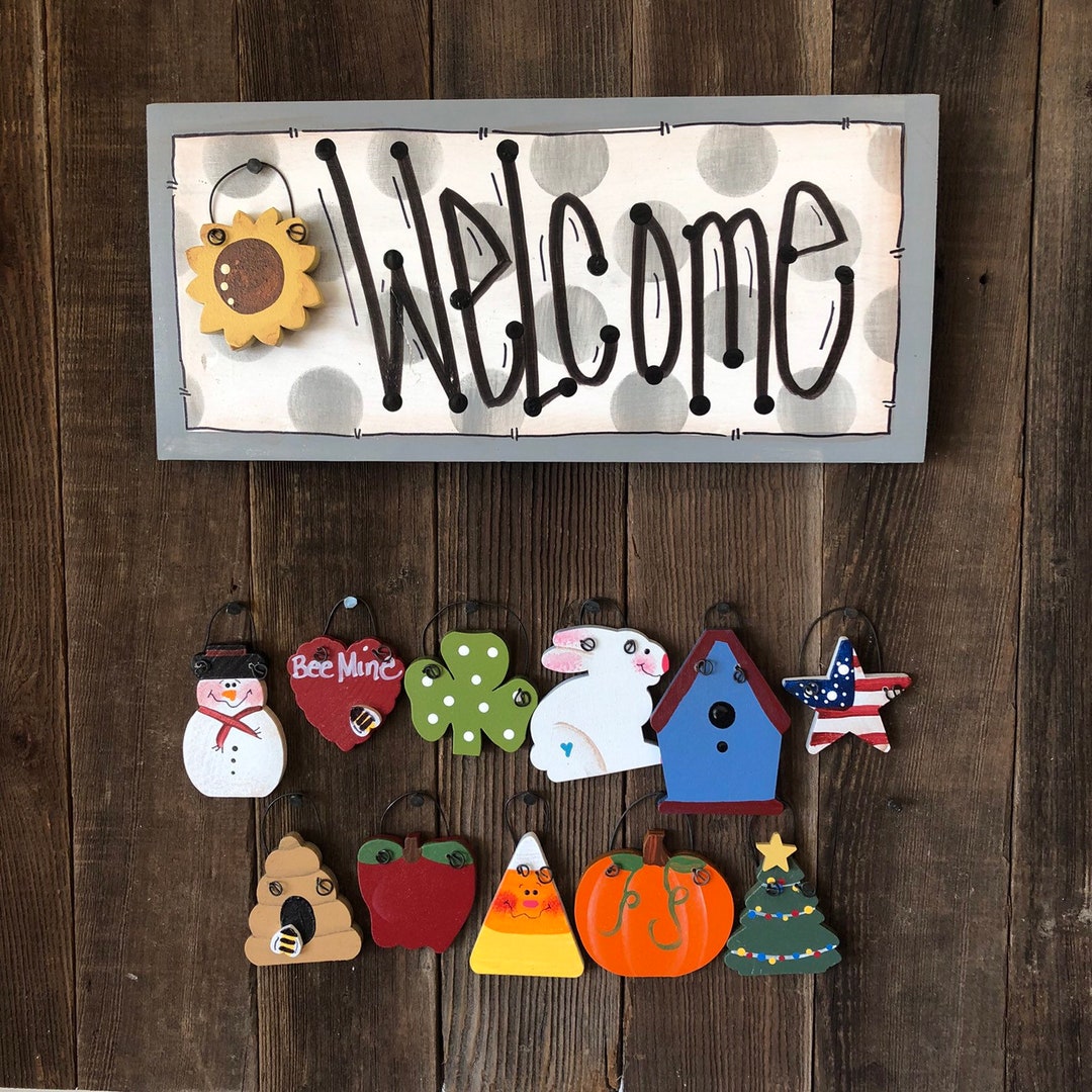 Mini Welcome Sign "gray" - Etsy