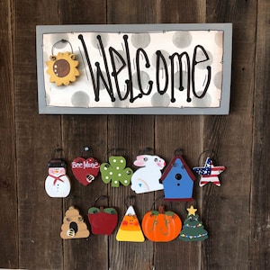 Mini Welcome Sign gray - Etsy
