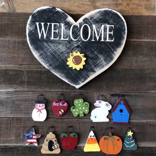 Mini Welcome Vertical in Black - Etsy