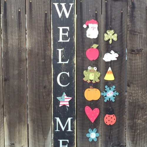Welcome Sign With Interchangeable Designs - Etsy
