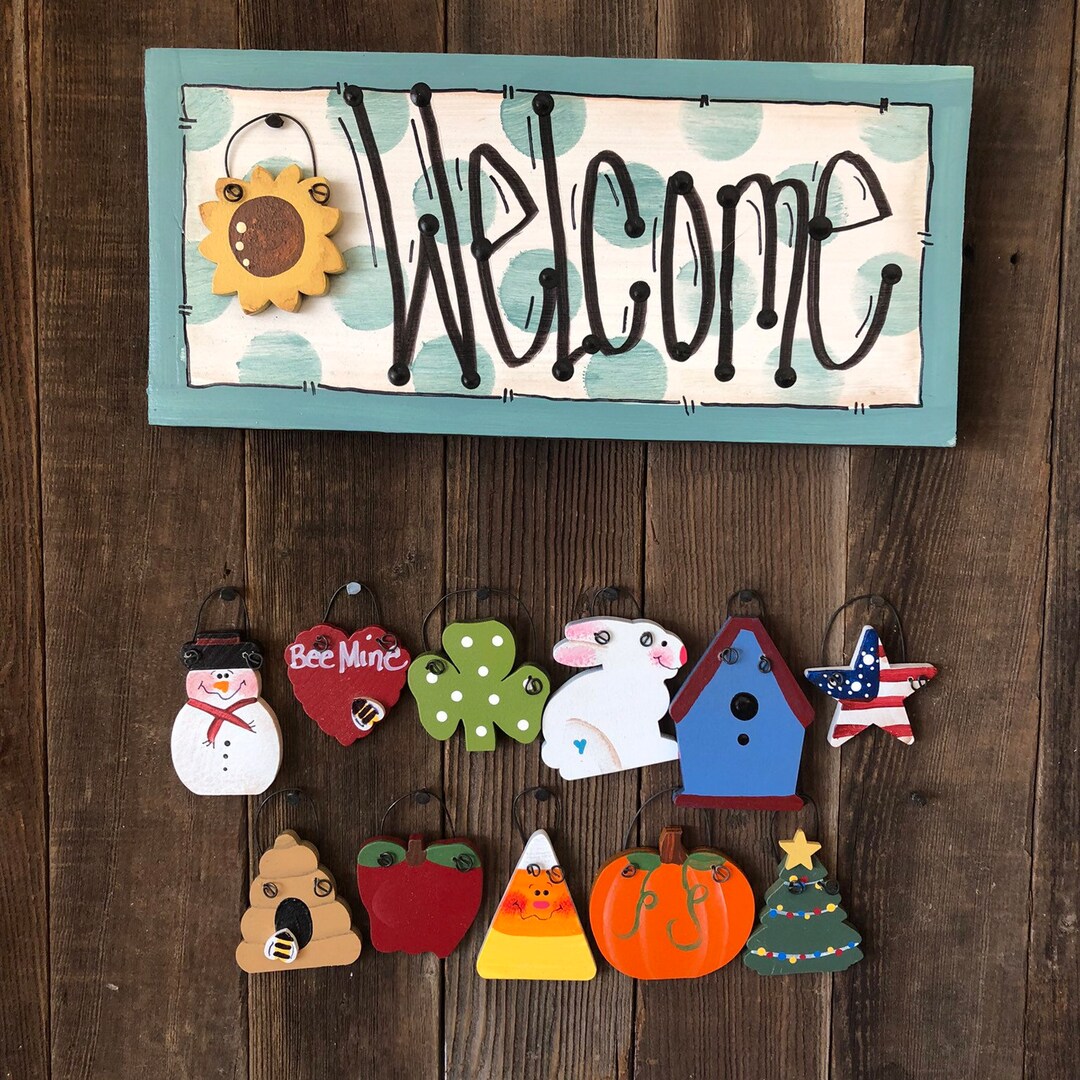 Mini Welcome Sign "blue" - Etsy